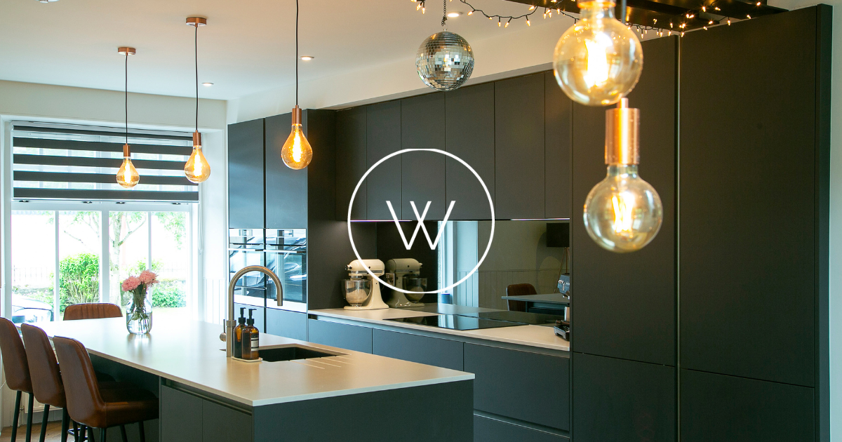 Sleek Social Kitchen | A stunning dark grey open-plan kitchen